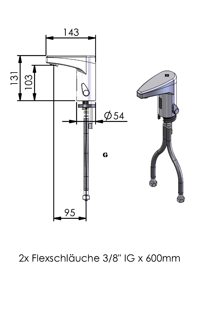 Echtermann Sensorarmatur 1/2 Zoll, Batteriebetrieb | Gastrodax®