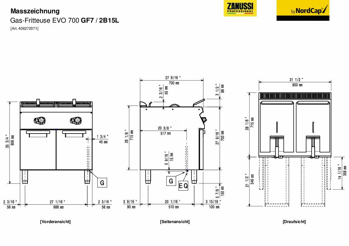 Zanussi Gas-Fritteuse GF7 / 2B15L | Gastrodax®