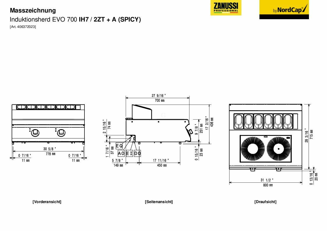 Zanussi Induktionsherd IH7 / 2ZT+A | Gastrodax®