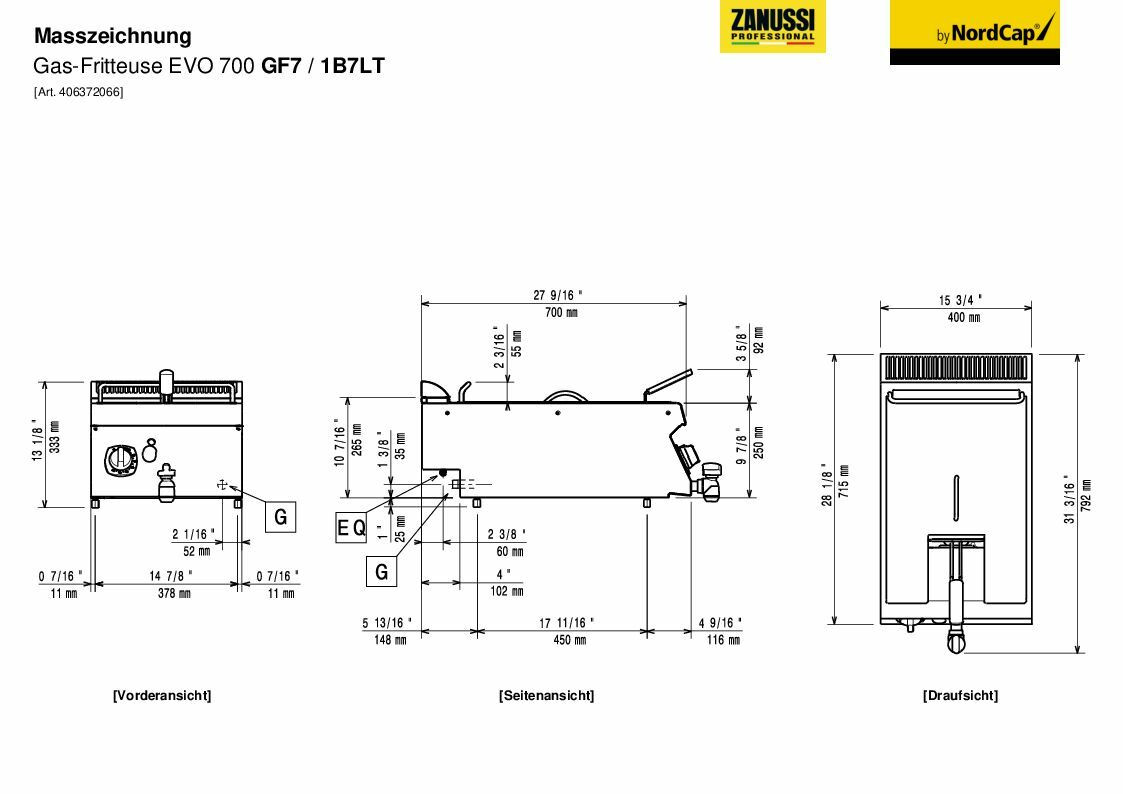 Zanussi Gas-Fritteuse GF7 / 1B7LT | Gastrodax®
