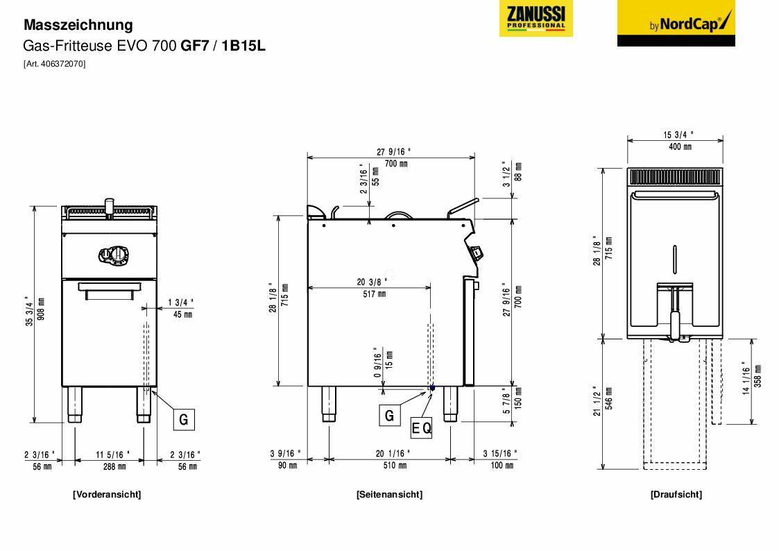 Zanussi Gas-Fritteuse GF7 / 1B15L | Gastrodax®