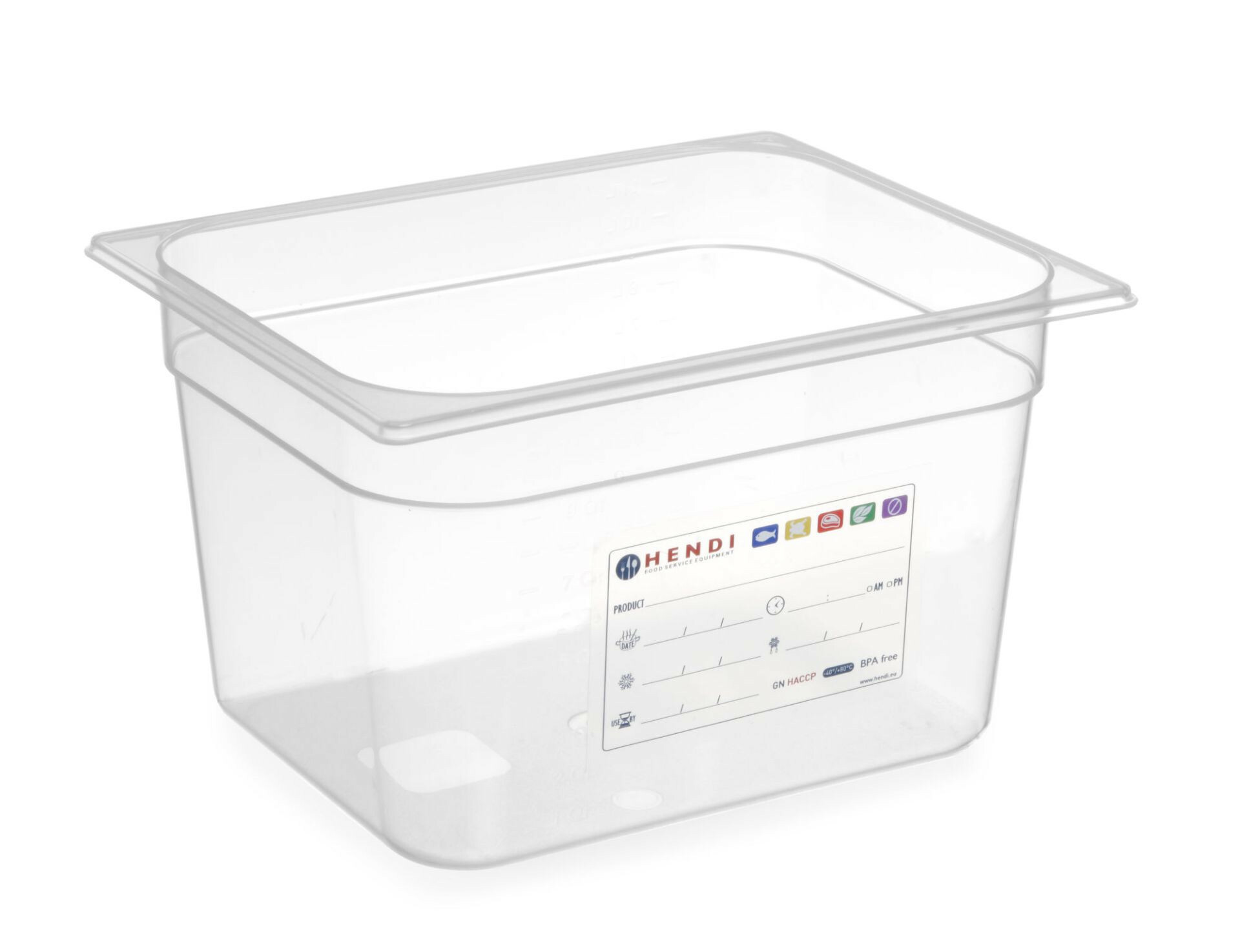 Hendi HACCP Aufbewahrungsbehälter, GN 1/2, 12,5L, Transparent, 325x265x(H)200mm | Gastrodax®