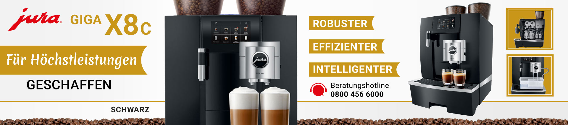 JURA GIGA X8c Aluminium Schwarz Kaffeevollautomat | Gastrodax®